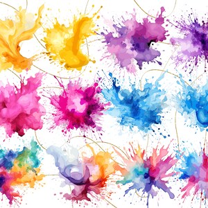 Watercolor Color Splash Clipart PNG SVG Paint Splatter Clipart Alcohol ...