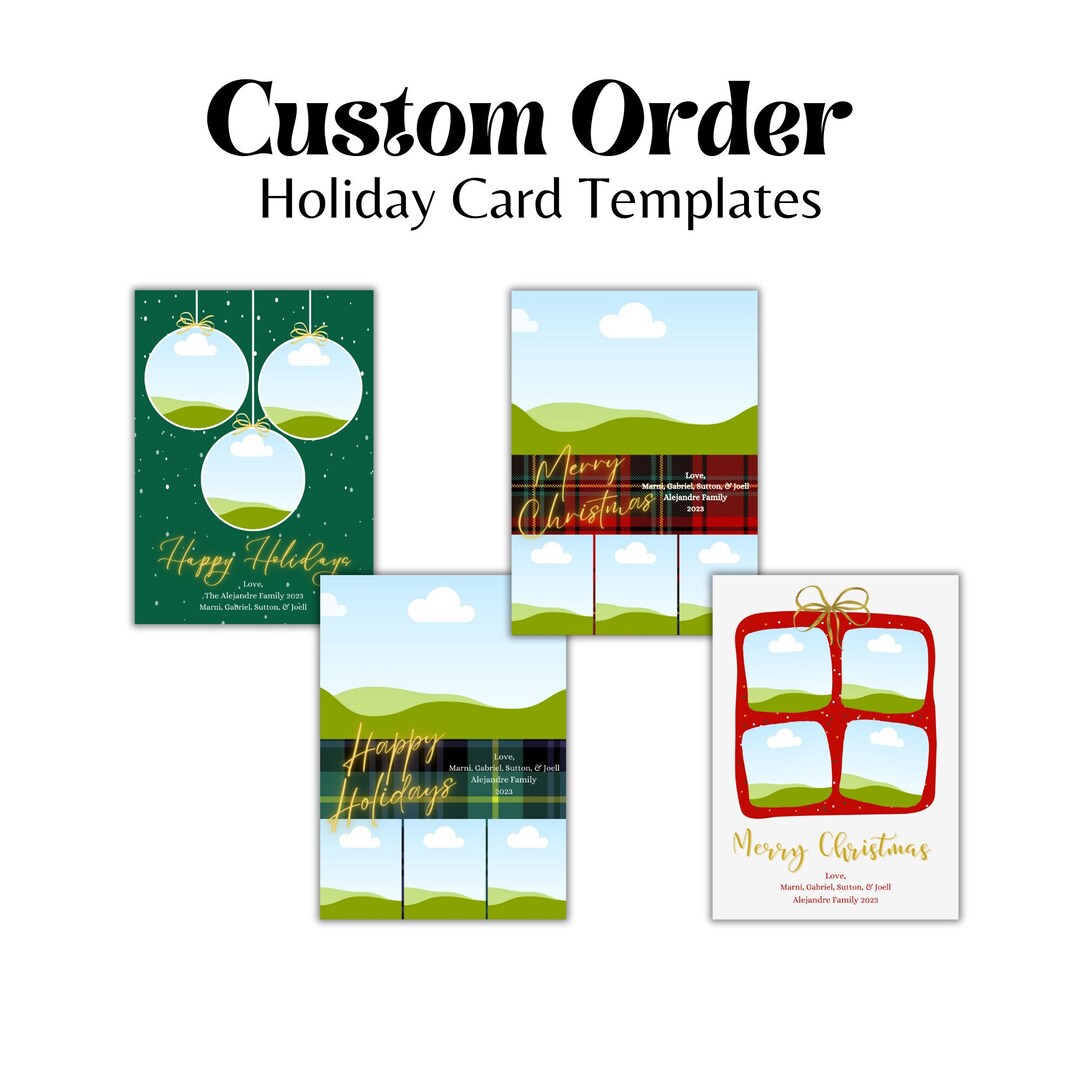 Holiday Card Template Christmas Card Photo - Etsy