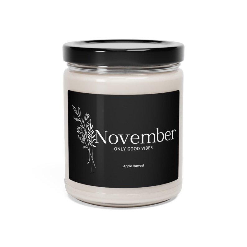 November - ONLY GOOD VIBES, Scented Soy Candle, 9oz - Etsy
