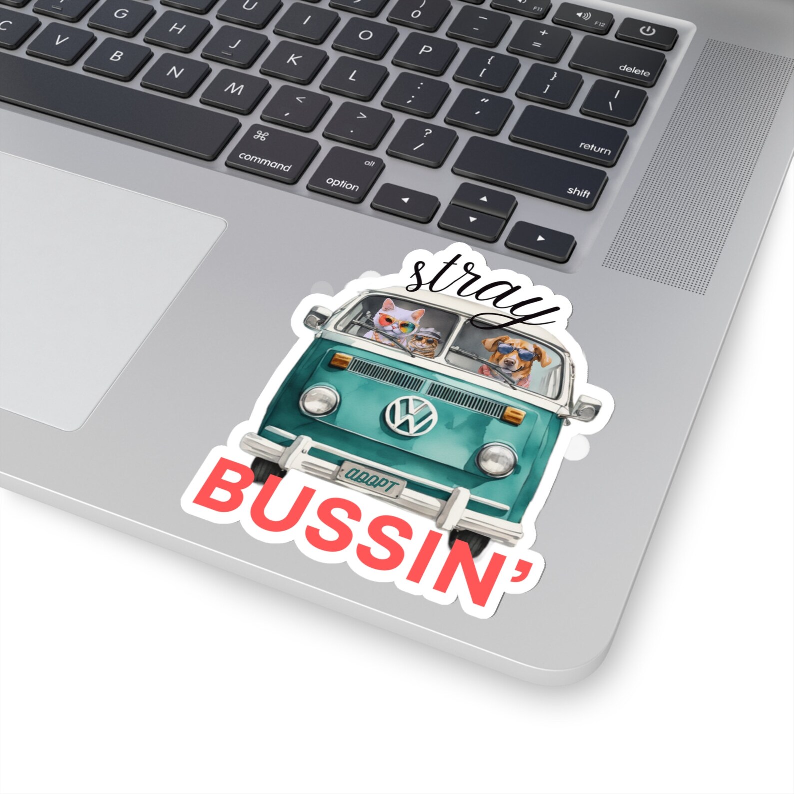 Stray Bussin': Stray Dog, Stray Cat Kiss Cut Sticker for Animal Lovers ...