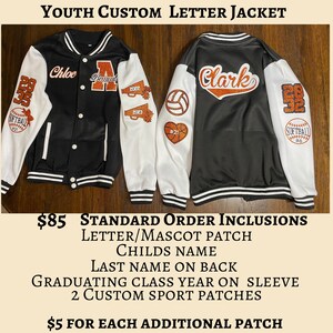 Custom Kids Softball Jacket, Youth Letterman Jacket, Kid Custom ...