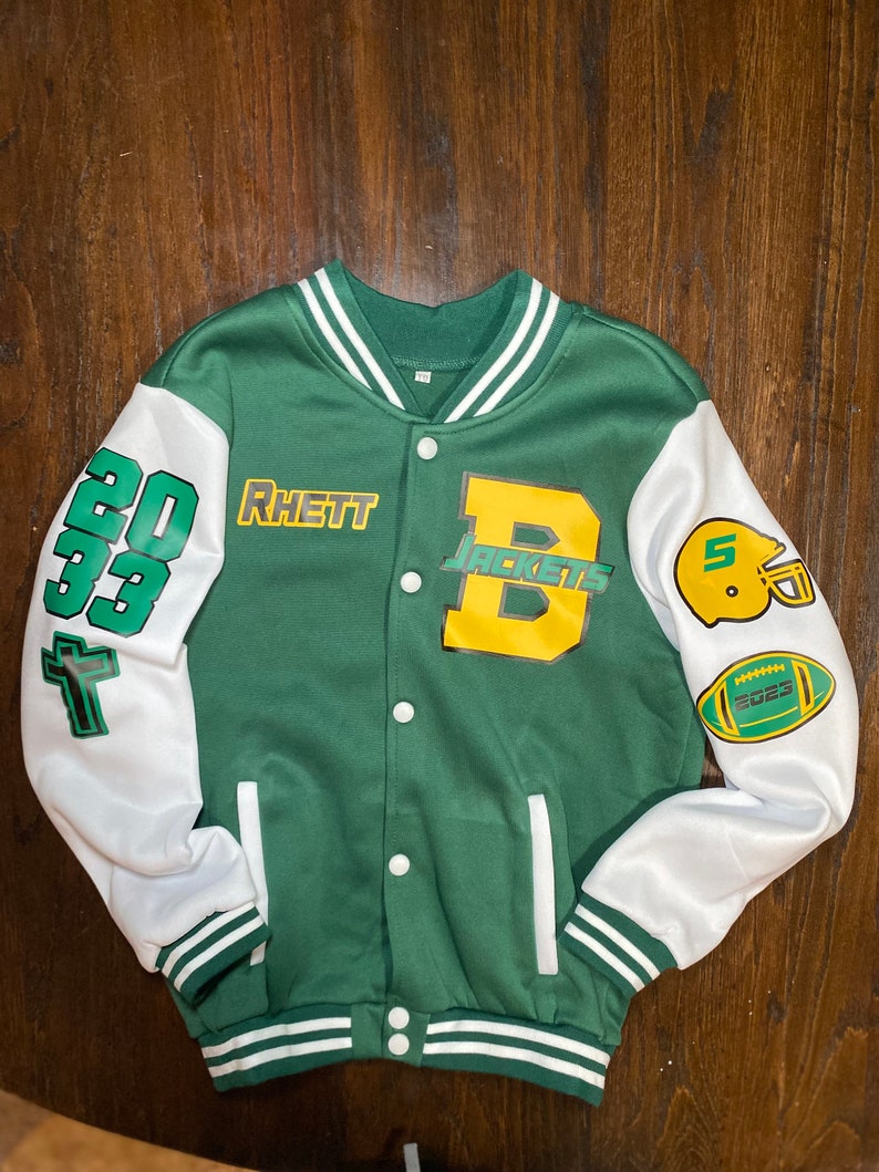 Custom Kids Name Jacket, Unisex Varsity, Kids Sports Jacket, Name ...
