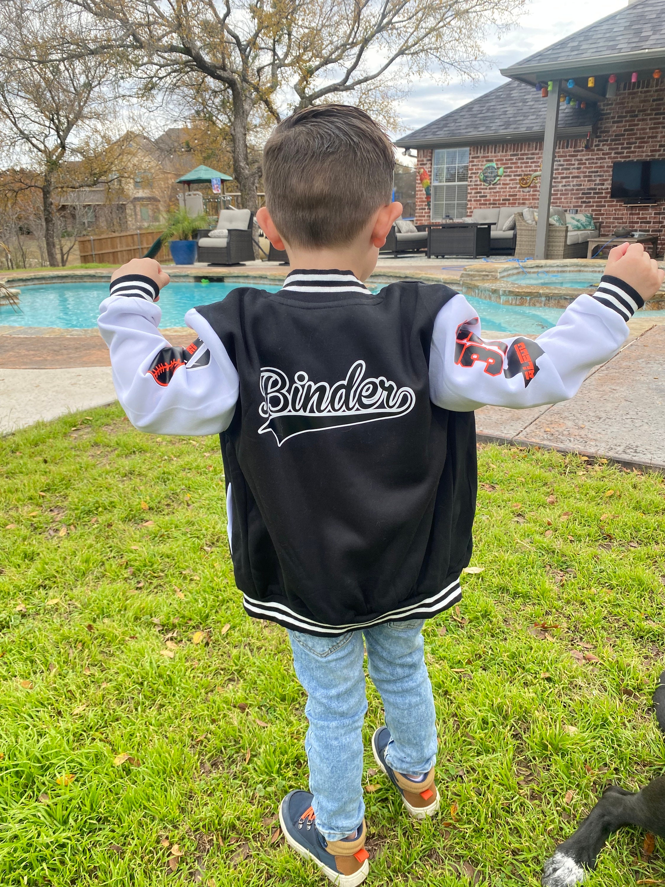 Custom Kids Name Jacket, Unisex Varsity, Kids Sports Jacket, Name ...