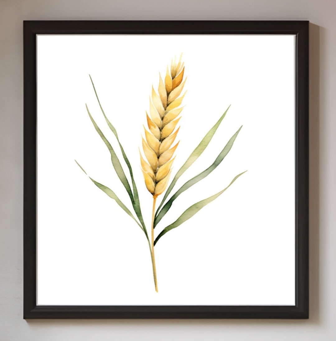 Wheat Spike, Plants Poster, Plants Art, Plant Print, Plants Wall Art ...