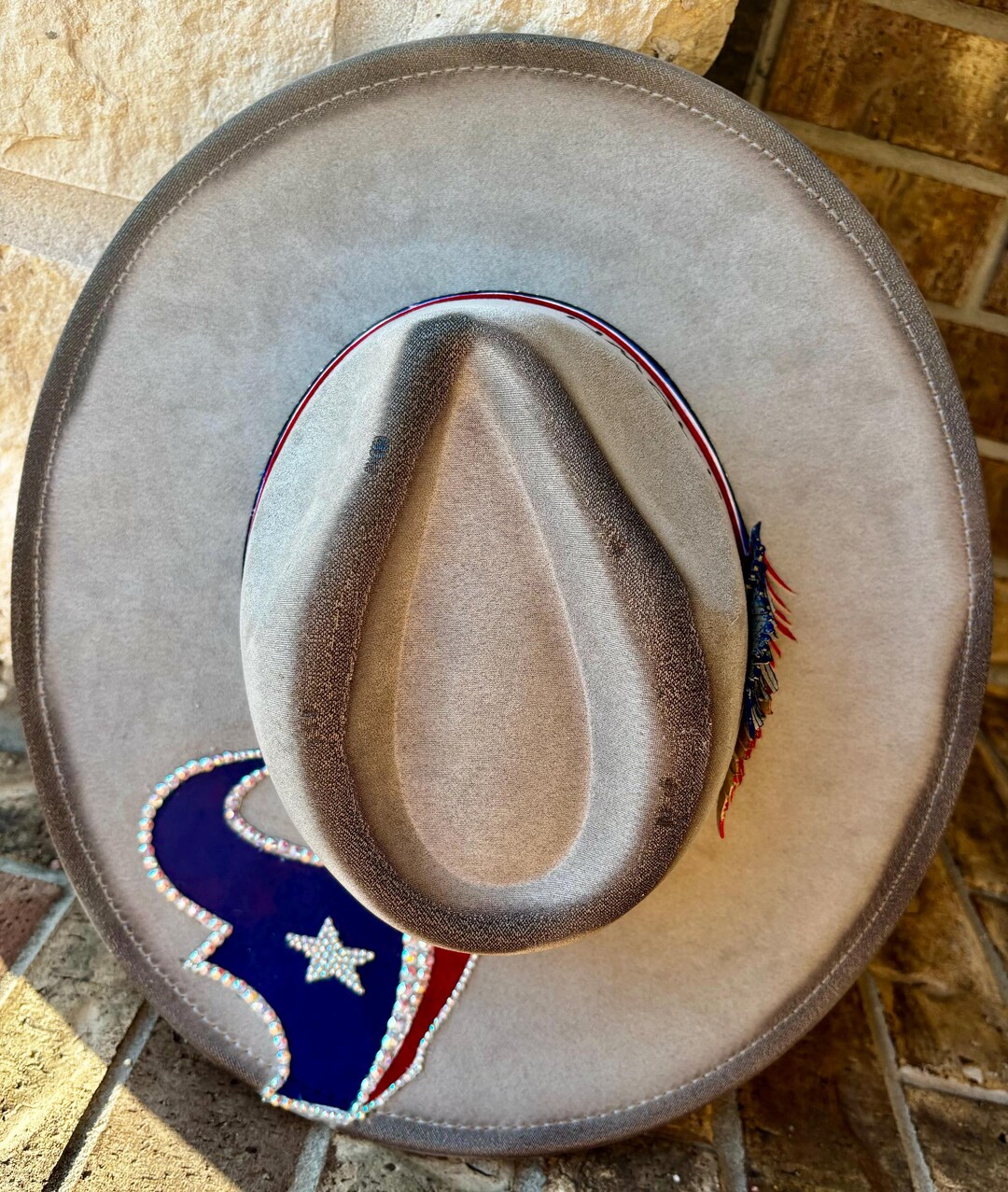 Houston Texans Burned Rhinestone Hat - Etsy
