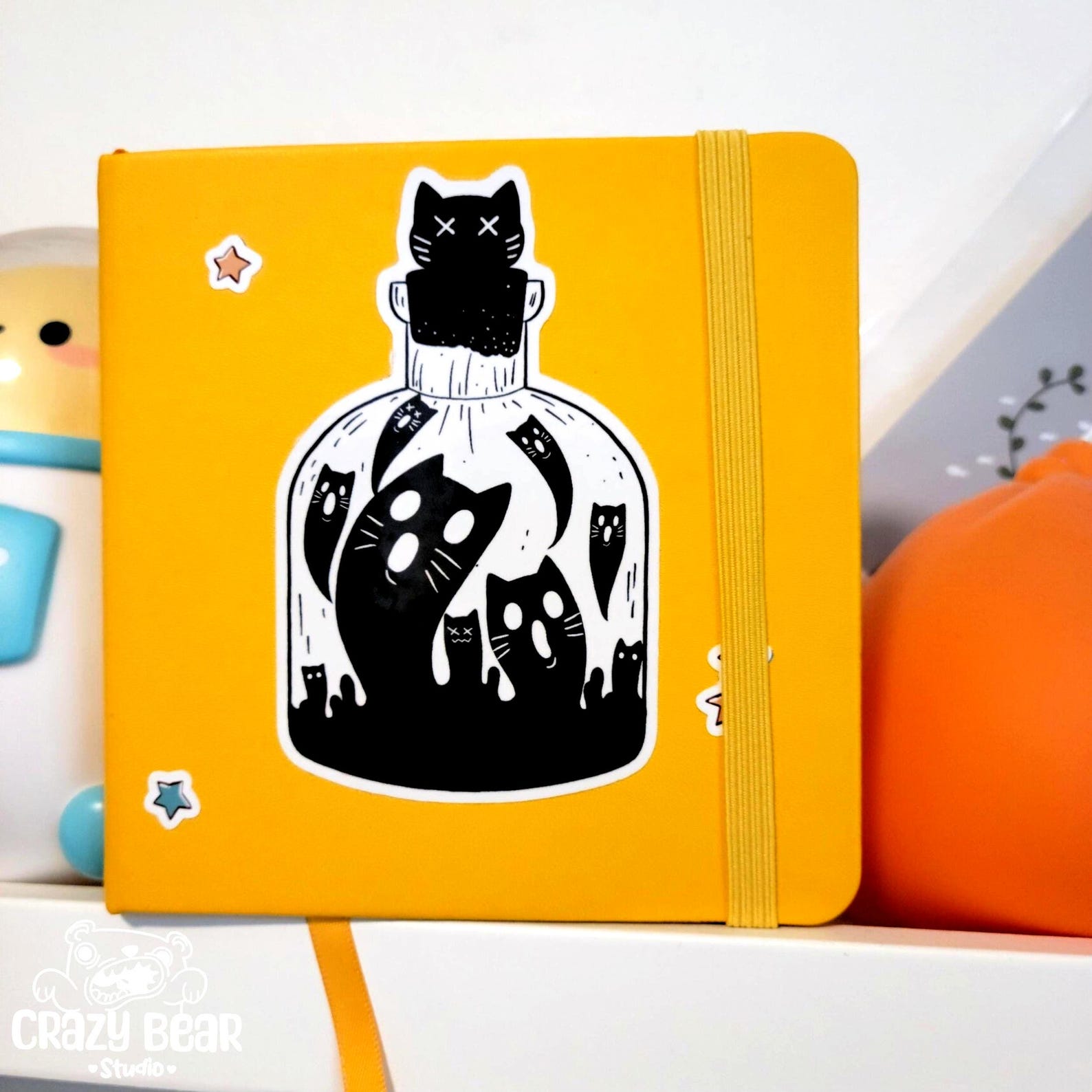 Witchy Cat Ghost Vinyl Sticker: Pastel Goth Decal for Laptops, Water ...