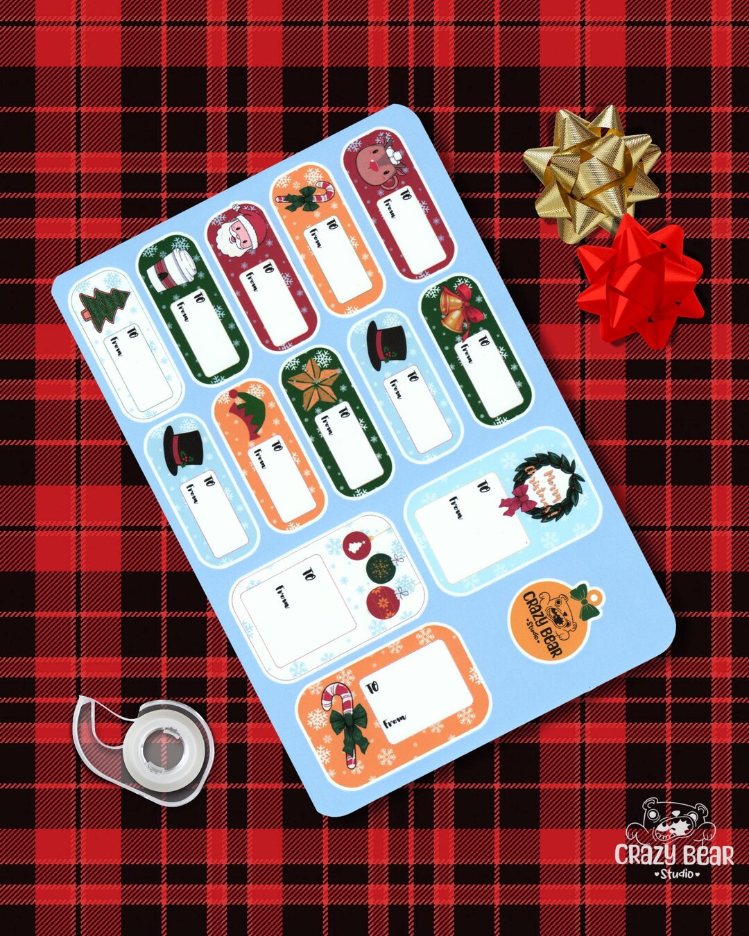 Christmas Gift Tag Stickers, Christmas Gift Sticker Tag, Cute and ...