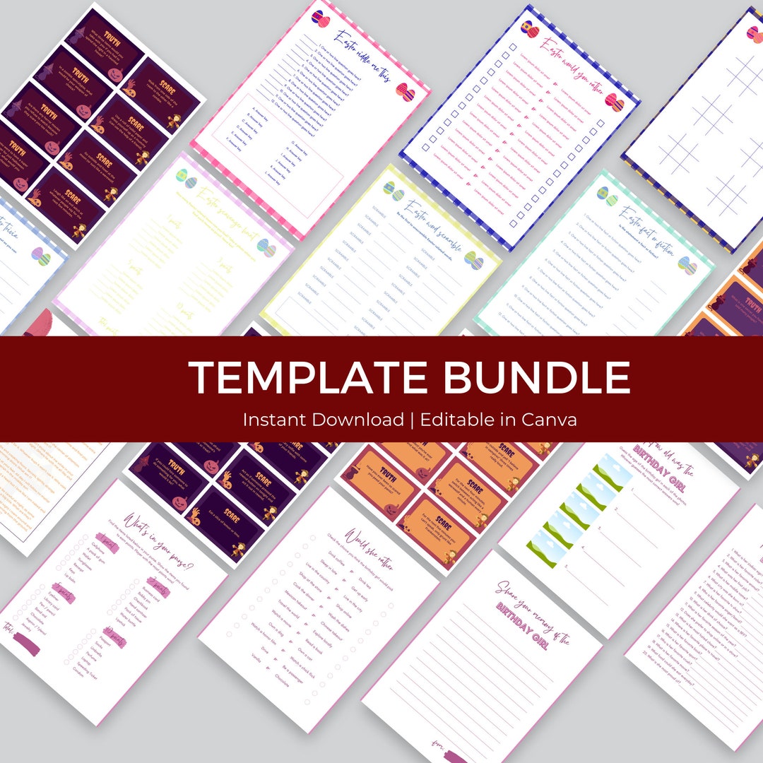 Ultimate Party Game Template Bundle Halloween Birthday - Etsy