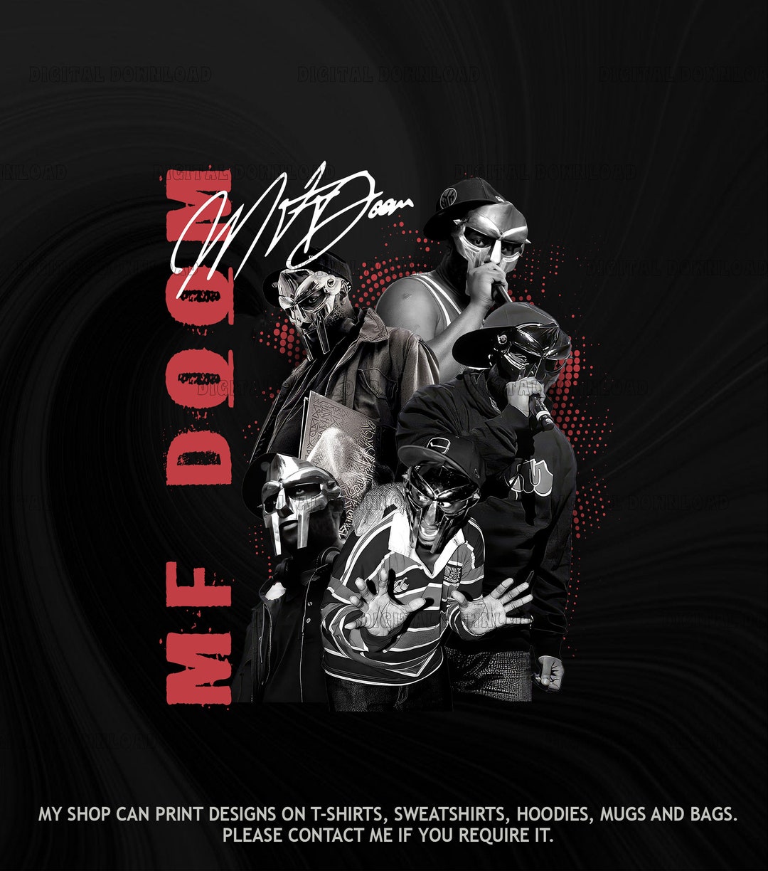 MF Doom Png, MF Doom T Shirt Design PNG Instant Download 300 Dpi ...
