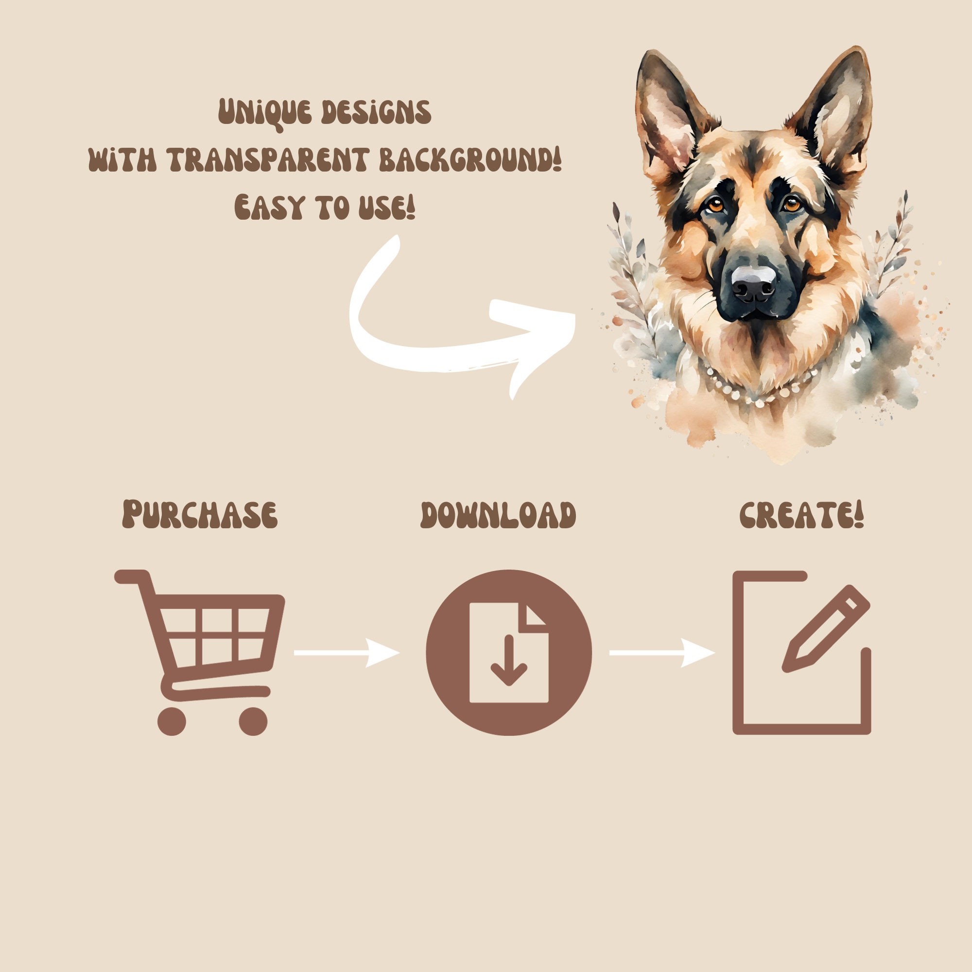 Boho Dogs, Clipart Bundle, Boho Watercolor, Dog Illustration PNG ...