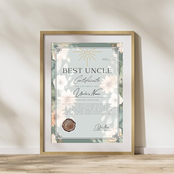 Uncle Award - Etsy