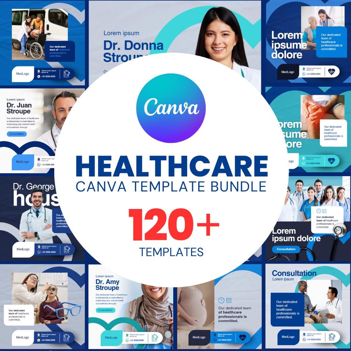 Healthcare Canva Templates: Social Media Kit (120+ Templates) - Etsy