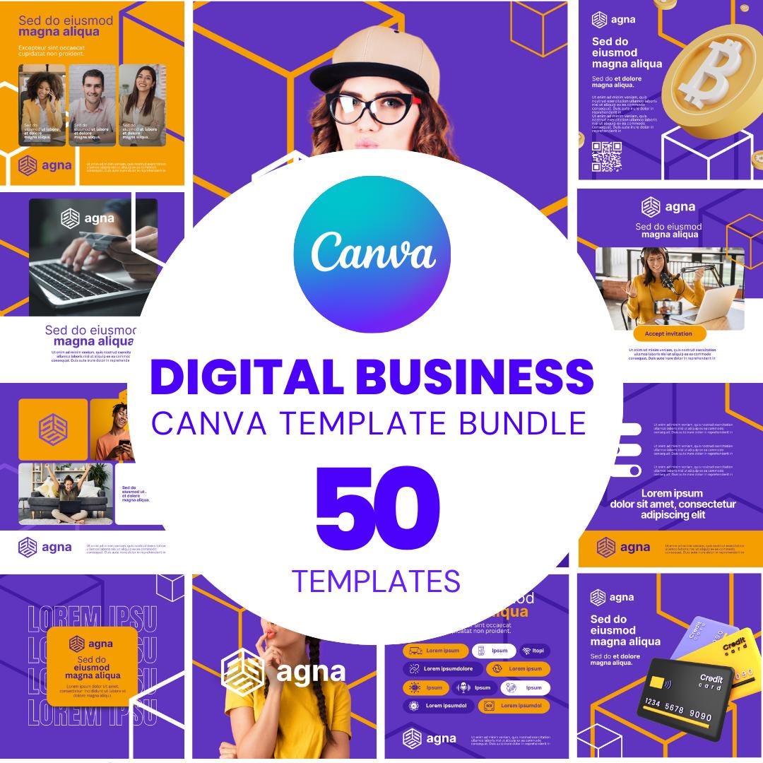 50 Customizable Canva Template BUNDLE | Social Media Designs for ...