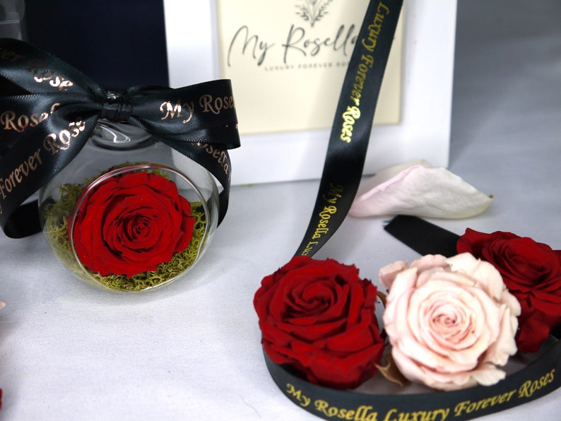 Rose Red Real Eternal Rose in Glass Ball Perfect Valentines Gift ...