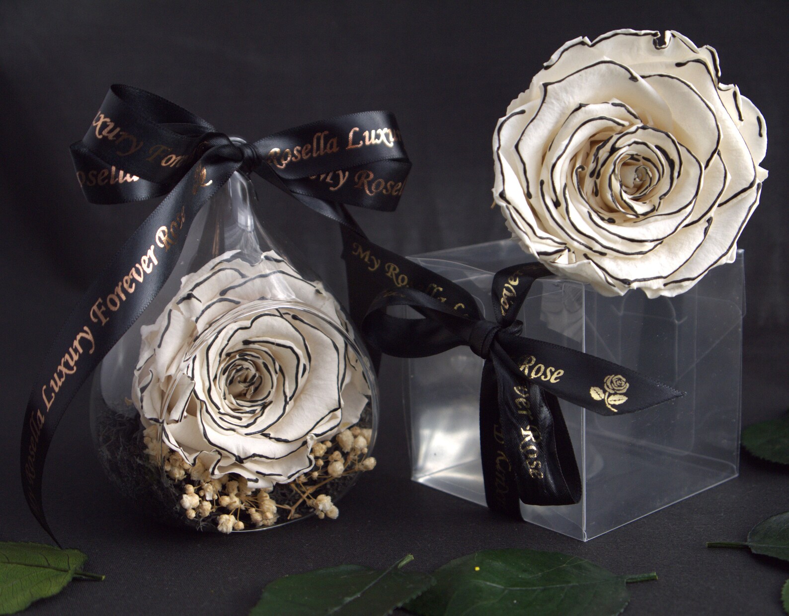 Rosella’s Tear of Opulence Zebra Eternity Rose,perfect Valentines Gift ...