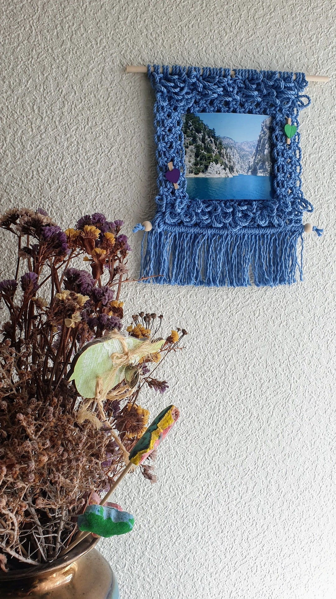 Photo Frame, Picture Frame, Photo Display, Macrame Photo Frame, Wall ...