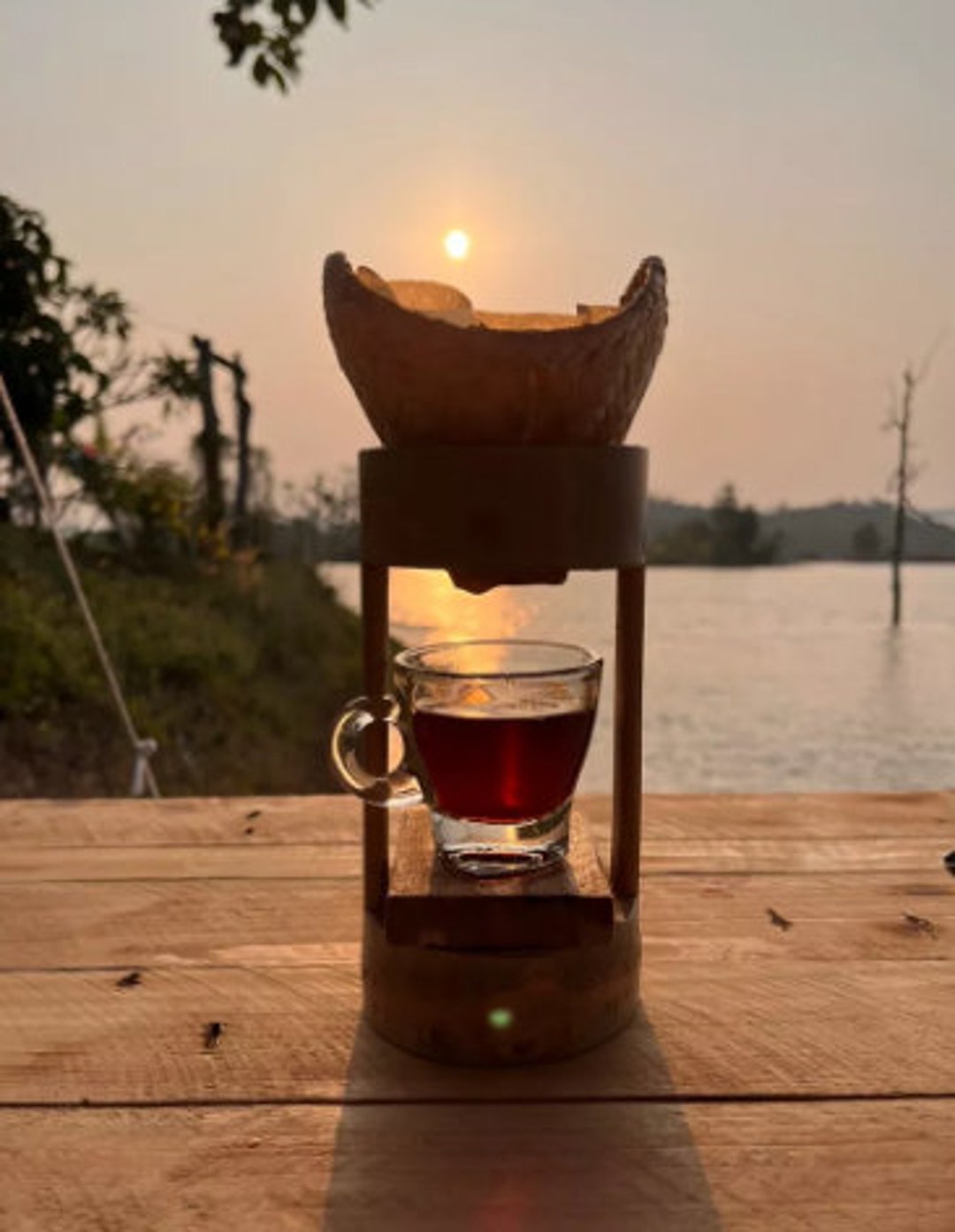 Coffee Gift Set, Morning Pour Over Coffee Maker Set, Bamboo Coffee ...