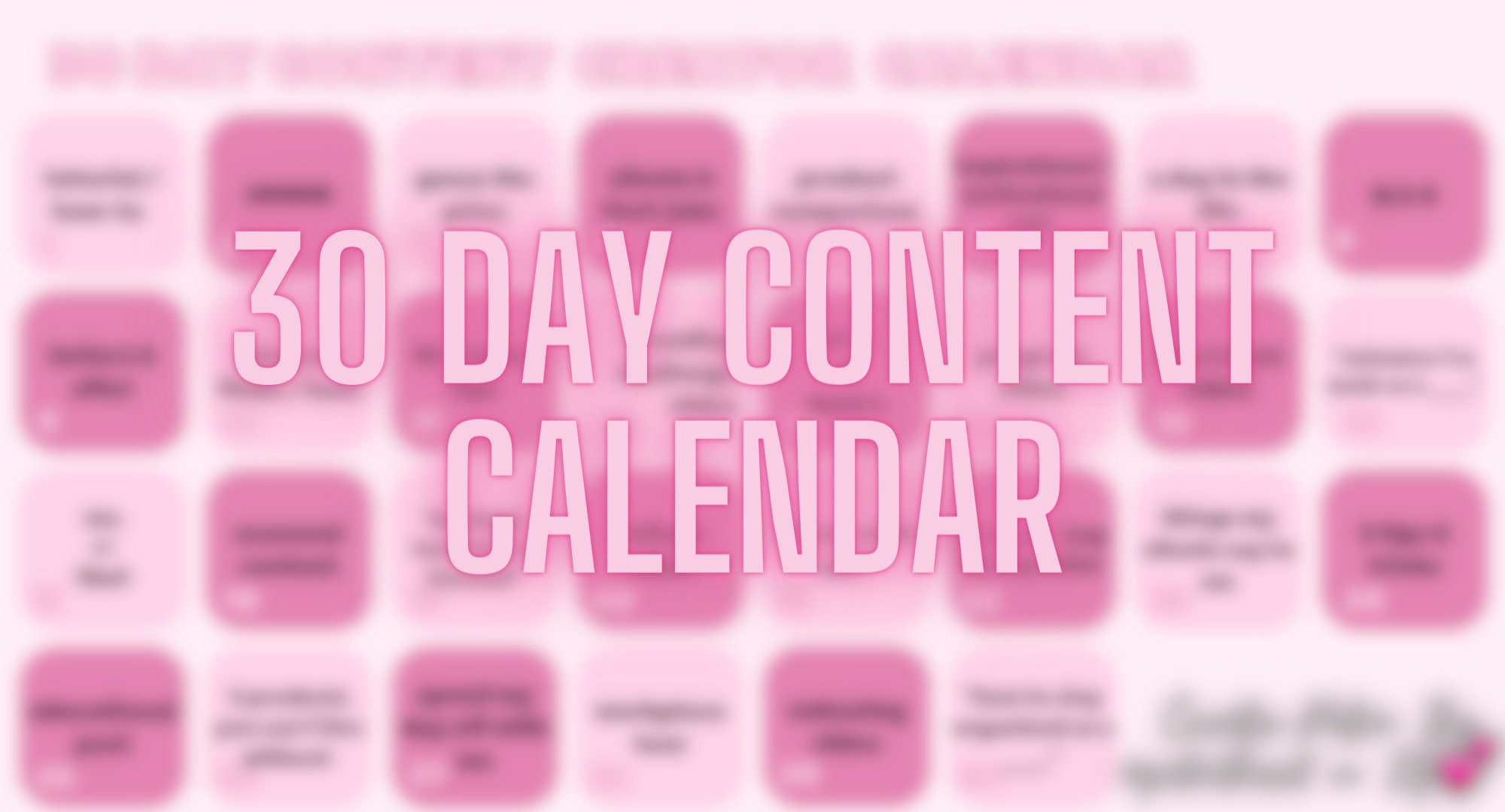 Digital 30 Day Content Calendar - Etsy
