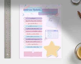 Minimalist Address Update Checklist Printable and Template, Instant ...