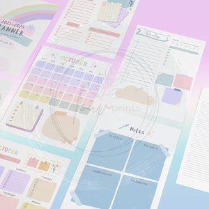 Editable Colorful Cute 23-24 Planner, Monthly Weekly Daily Printable ...