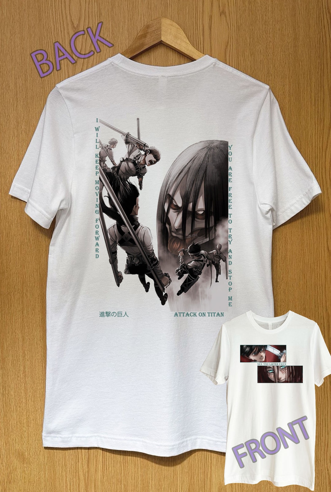 Eren Yeager Shirt, Mikasa Ackerman Shirt, Attack on Titan T-shirt ...