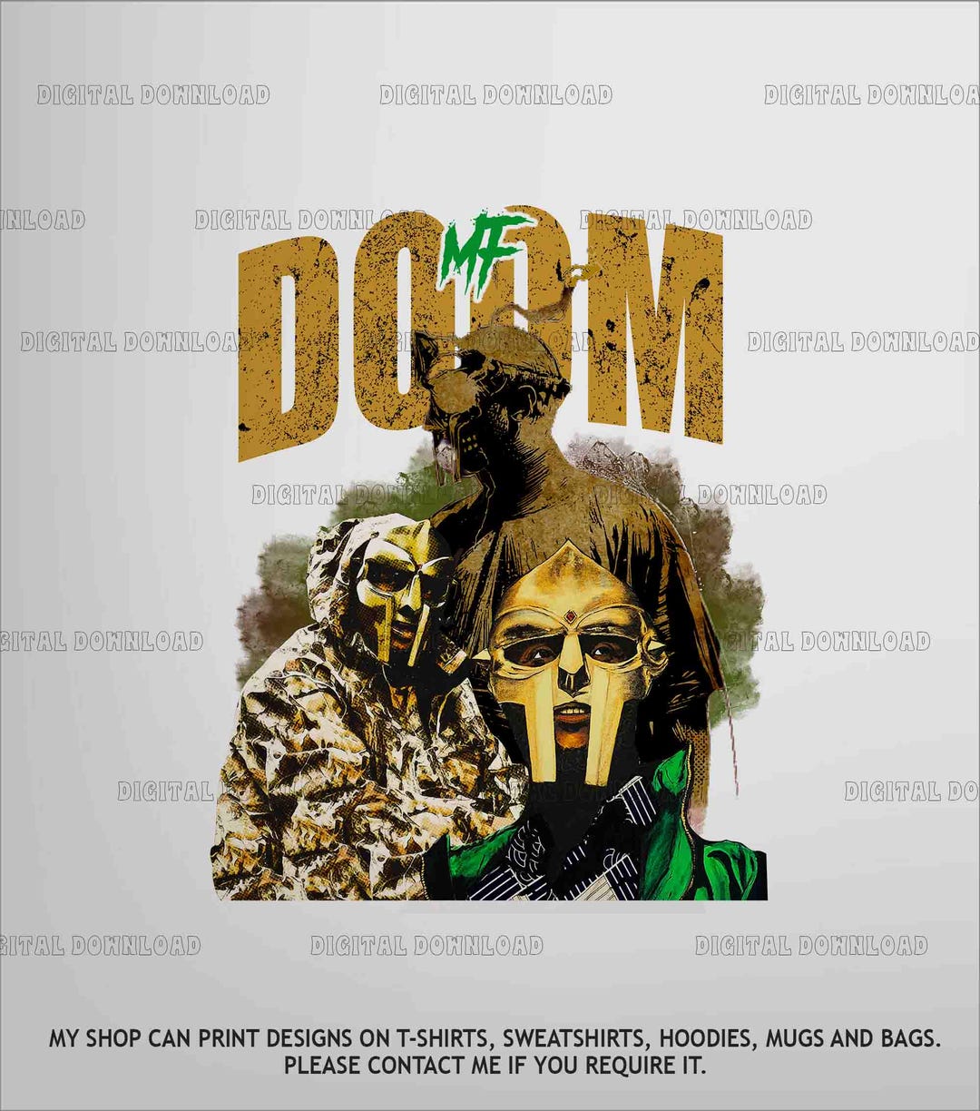 MF Doom Png, MF Doom T Shirt Design PNG Instant Download 300 Dpi ...