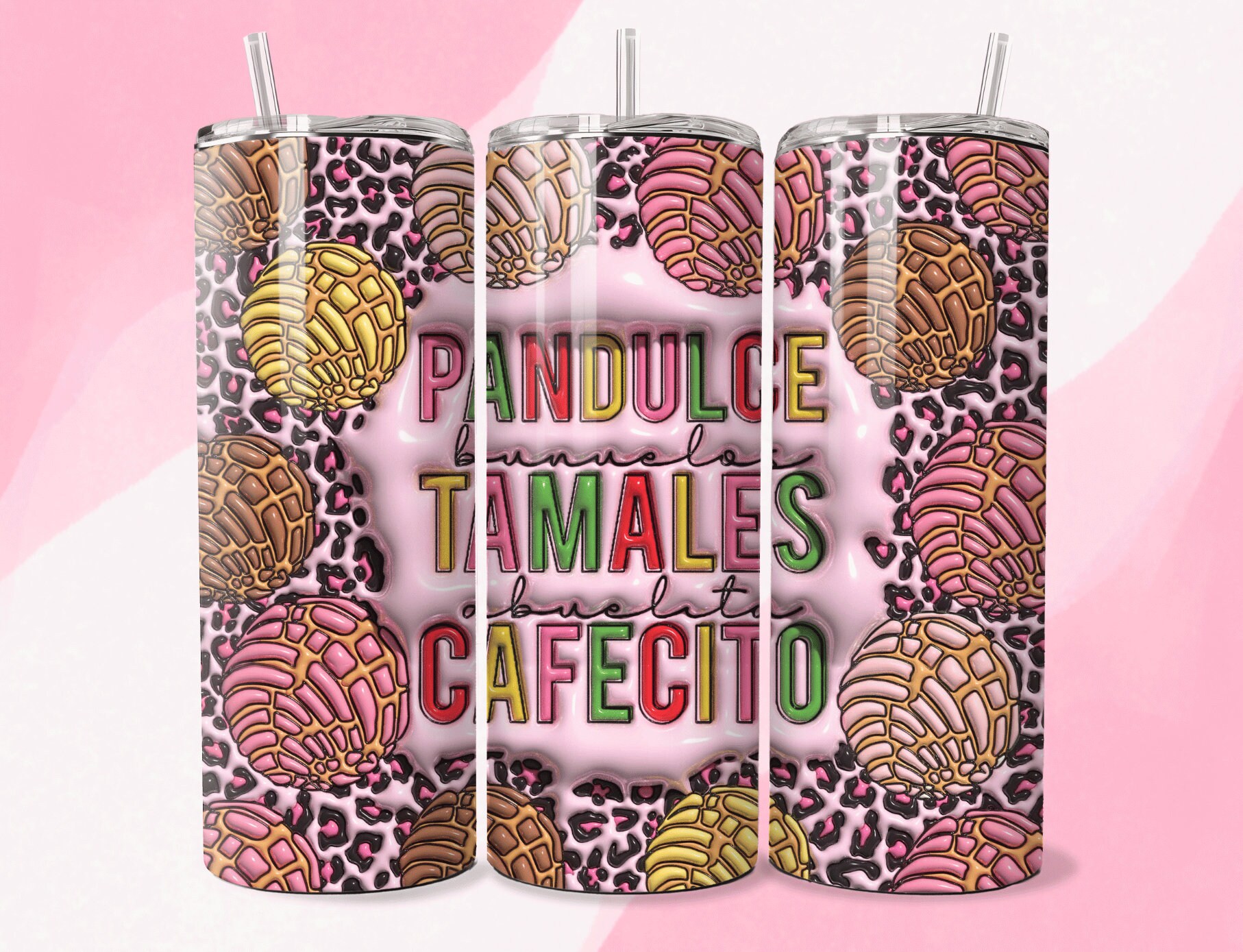 3D Inflated Tumbler Wrap Mexican Christmas Conchas 20oz Wrap - Etsy