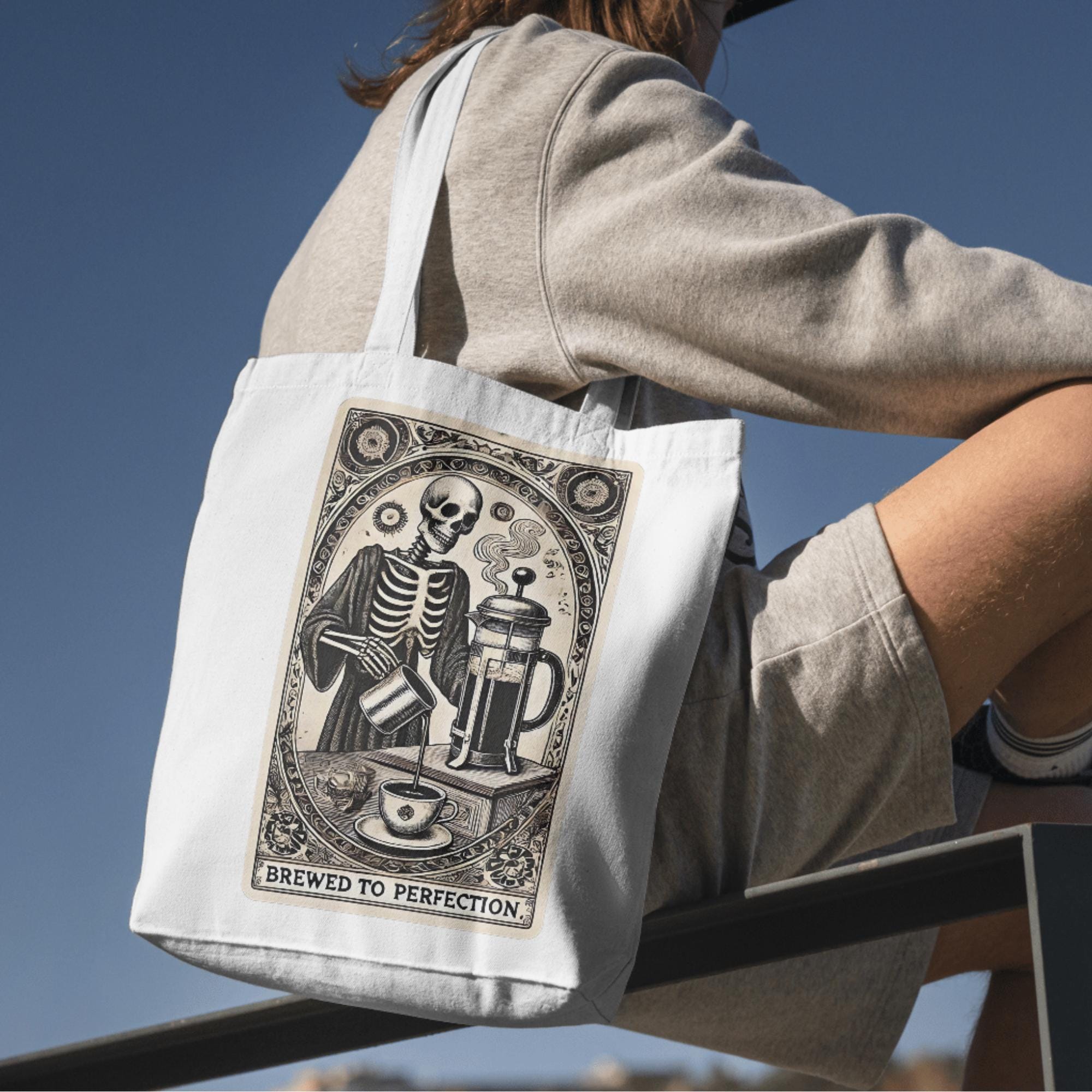 Gothic Coffee Skeleton Art Brewed to Perfection PNG Skeleton Barista ...