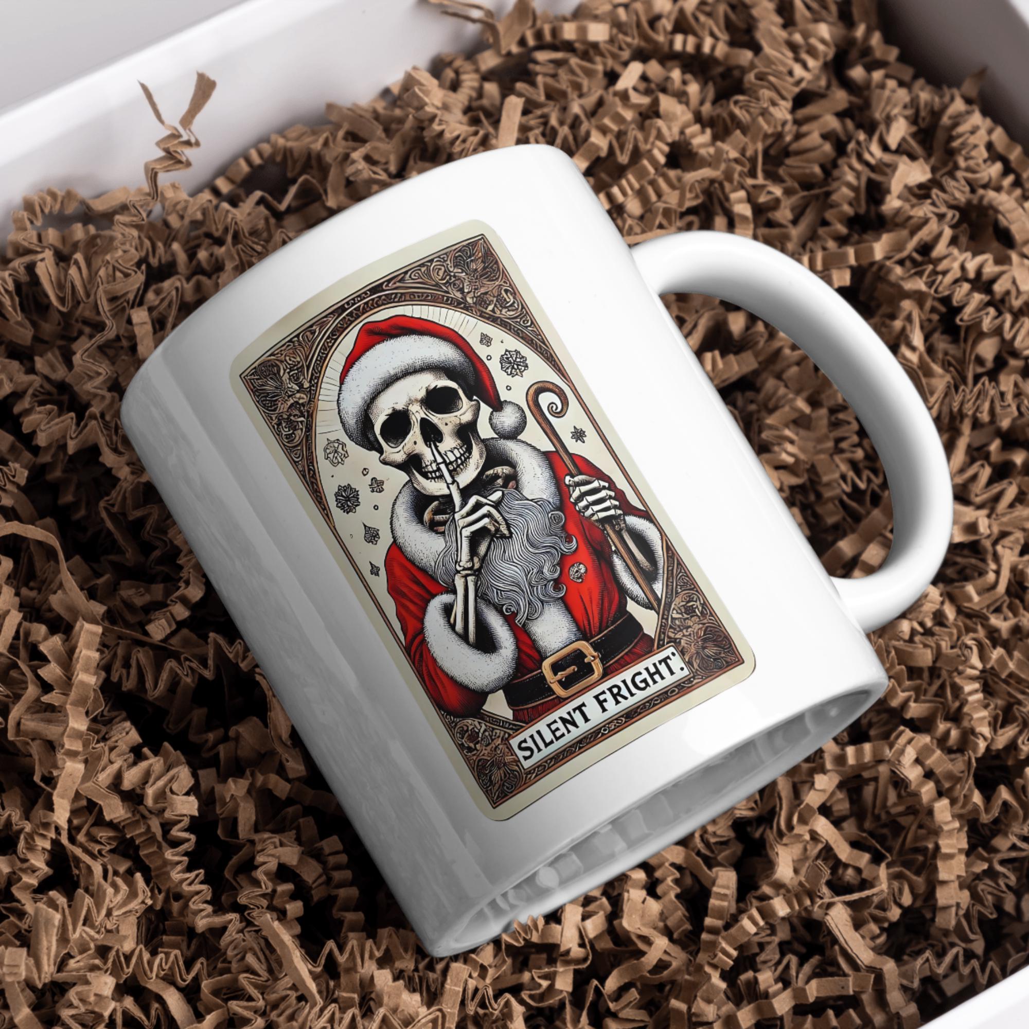 Silent Fright Skeleton Christmas Art | Funny Holiday PNG With Santa ...