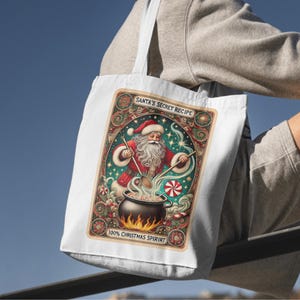 Santa's Secret Recipe Christmas Art, Vintage Santa Cooking Digital PNG ...