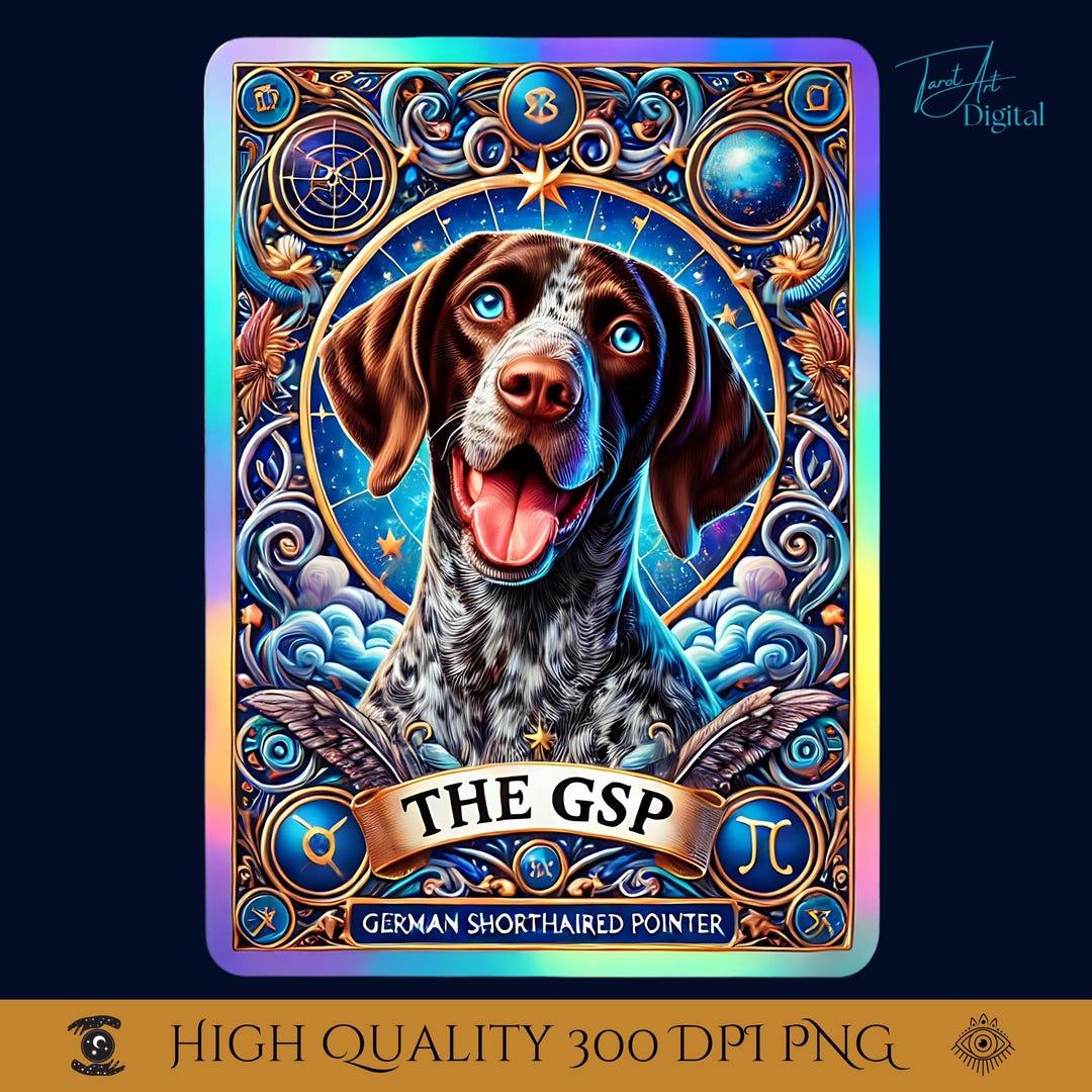 GSP Tarot Card, Celestial German Shorthaired Pointer Art (digital PNG) - Etsy