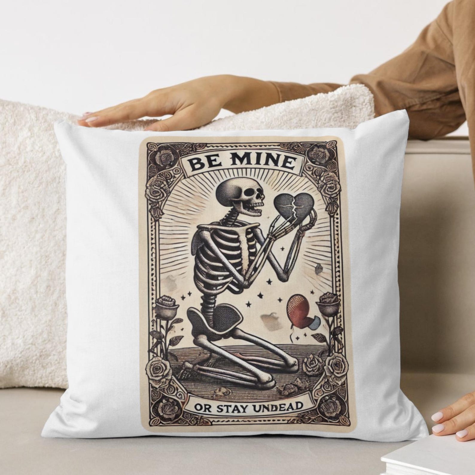 Vintage Gothic Skeleton Art Printable, Be Mine or Stay Undead PNG ...