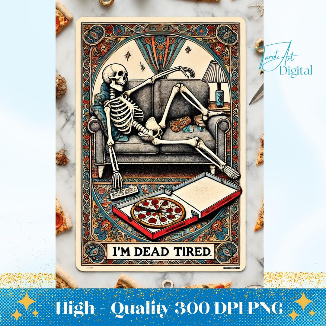 I'm Dead Tired Skeleton Couch Art, Gothic Lazy Day PNG Design ...