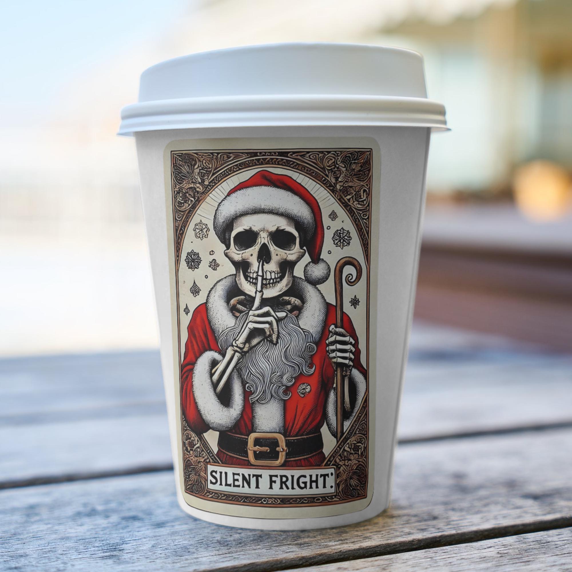 Silent Fright Skeleton Christmas Art | Funny Holiday PNG With Santa ...