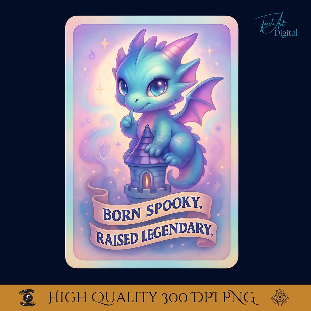 Chibi Dragon Tarot Card – Spooky Fantasy Art (digital Download) - Etsy