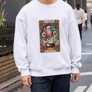 Santa's Secret Recipe Christmas Art, Vintage Santa Cooking Digital PNG ...