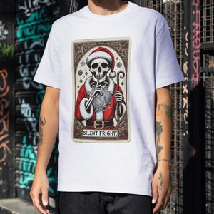 Silent Fright Skeleton Christmas Art | Funny Holiday PNG With Santa ...