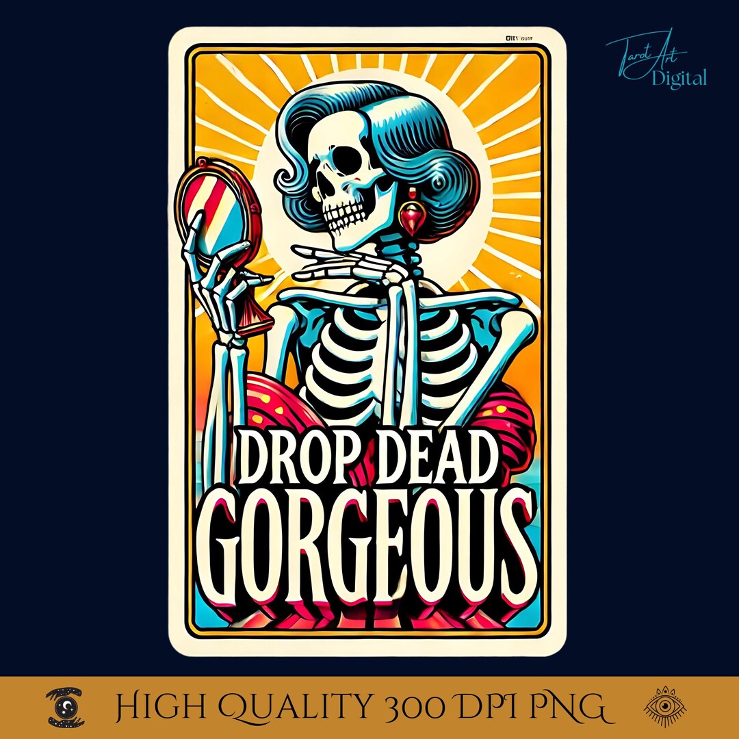 Gothic Pin up Tarot Card PNG: Vintage Skeleton Art (digital Download ...