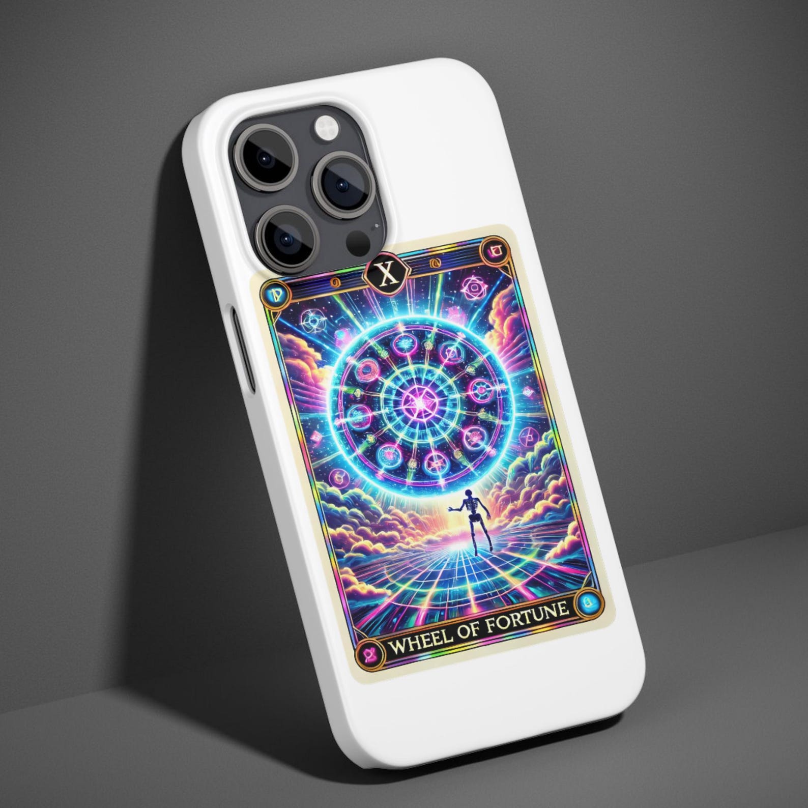 Wheel of Fortune Tarot Card PNG, Mystical Celestial Skeleton Art ...