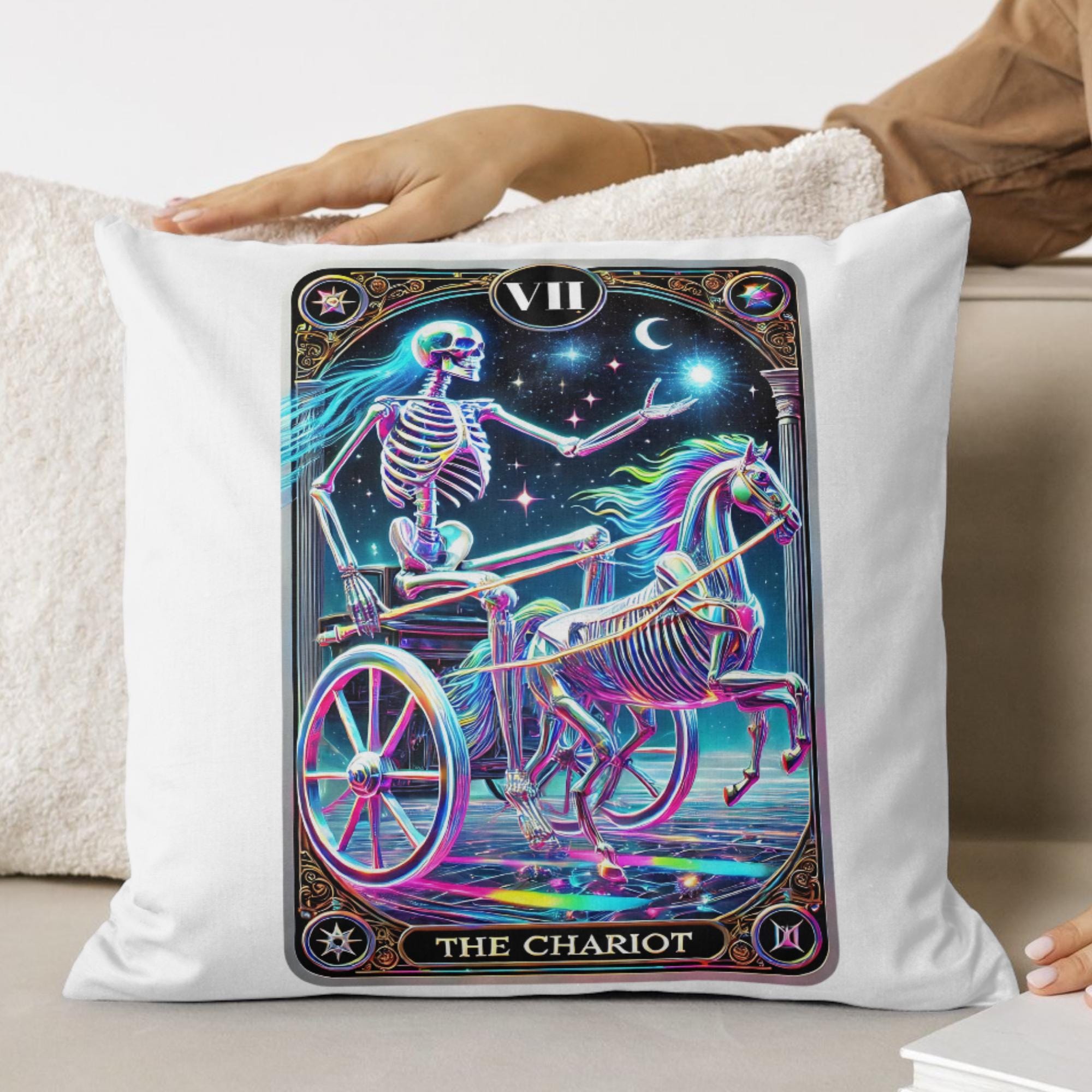 The Chariot Tarot Card PNG, Mystical Celestial Skeleton Art ...