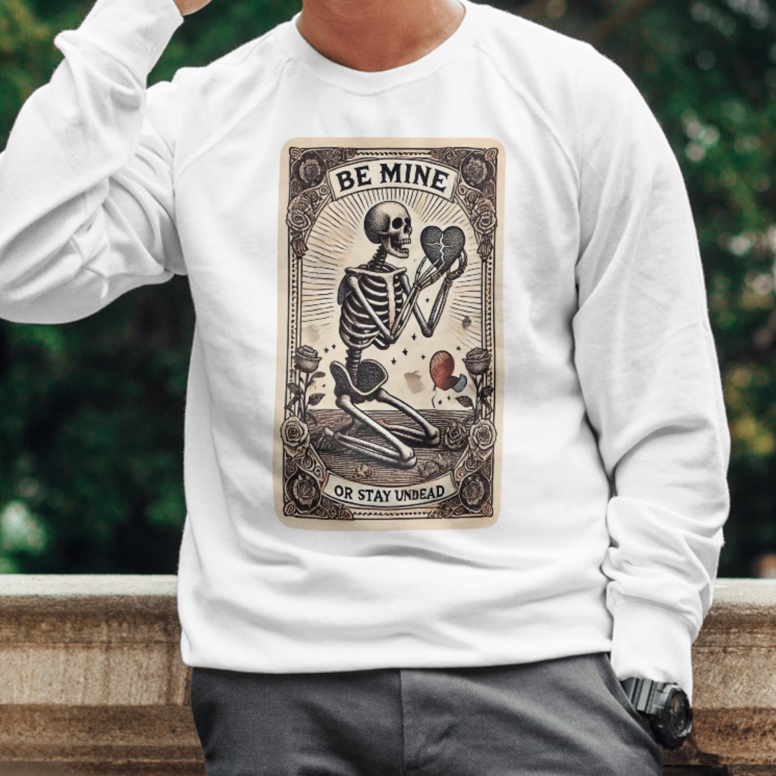 Vintage Gothic Skeleton Art Printable, Be Mine or Stay Undead PNG ...
