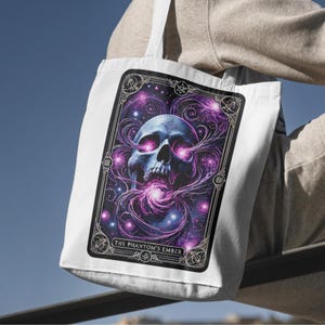 The Phantom's Ember Tarot Card PNG, Cosmic Skull Tarot Digital Art ...