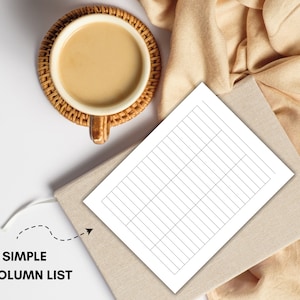 3 Column Notes, Printable Lined Paper, Column Graphic Template, Planner ...
