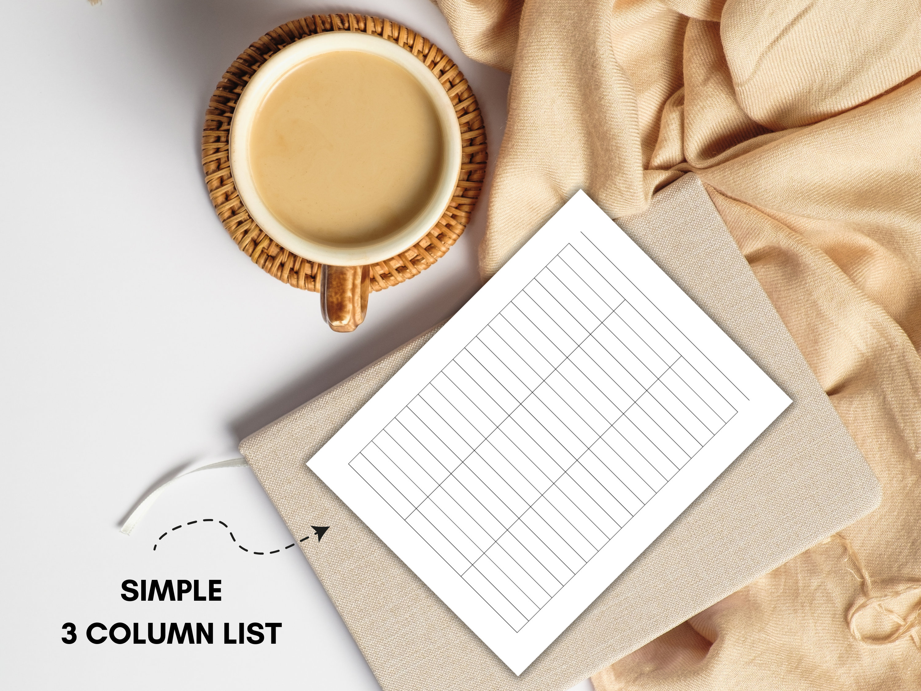 3 Column Notes, Printable Lined Paper, Column Graphic Template, Planner ...