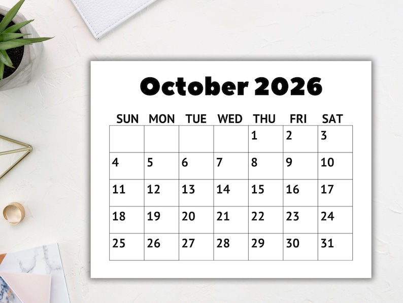 Large Print Calendar 2026 Printable | Easy Read Monthly Wall Calendar ...