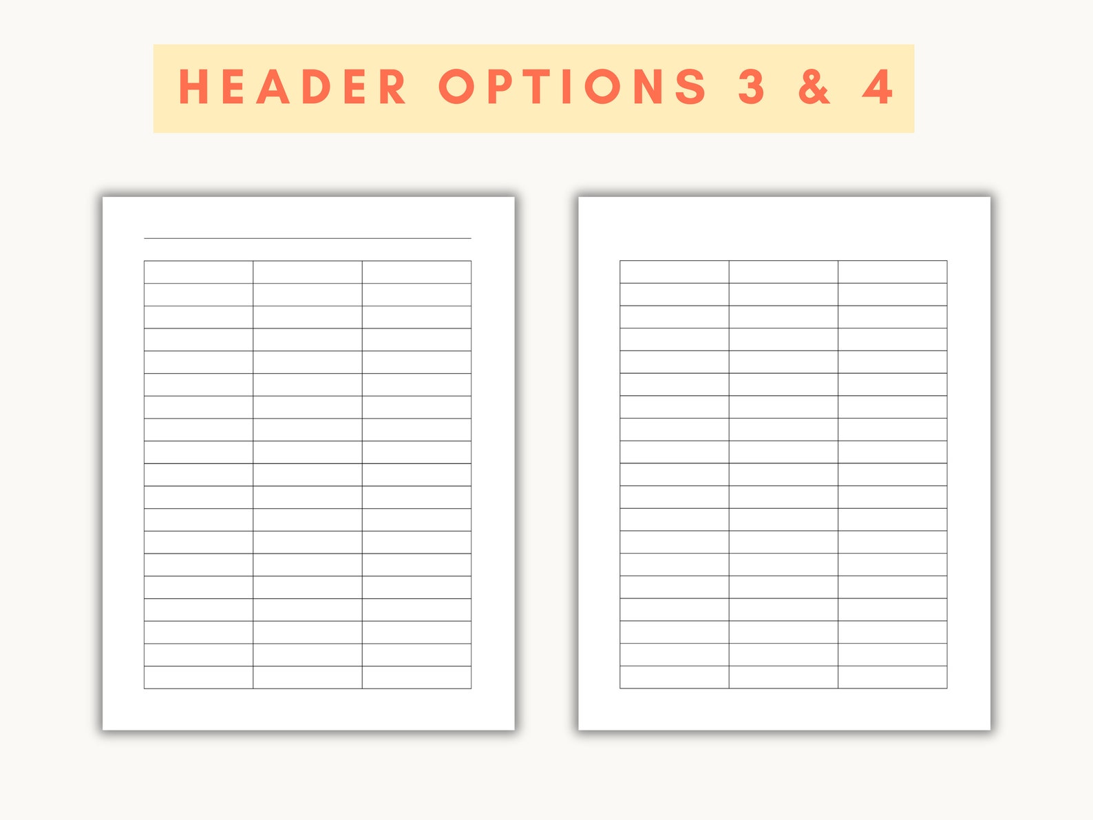 3 Column Notes, Printable Lined Paper, Column Graphic Template, Planner ...