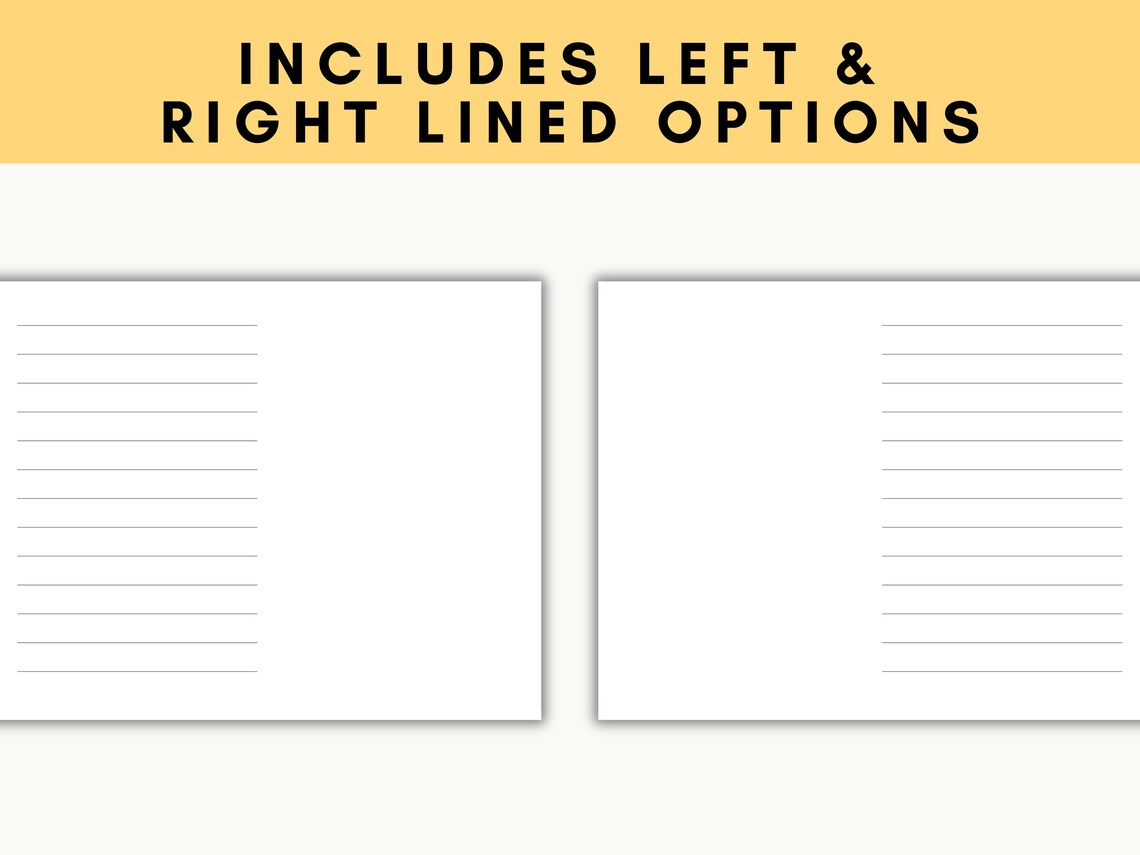 Half Lined Landscape Paper Printable, Half Blank Half Lined Paper ...