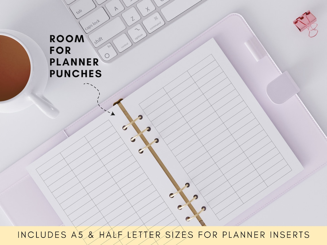 3 Column Notes, Printable Lined Paper, Column Graphic Template, Planner ...