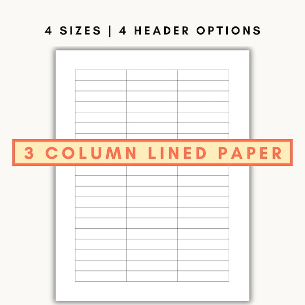 Two Column Notes Template - Etsy