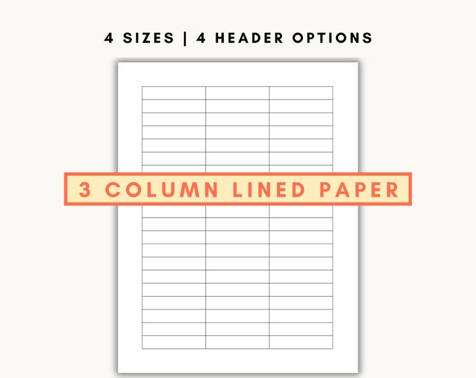 Printable Blank 2 Columns List Text Input and Print and Write Digital, Editable Template ...